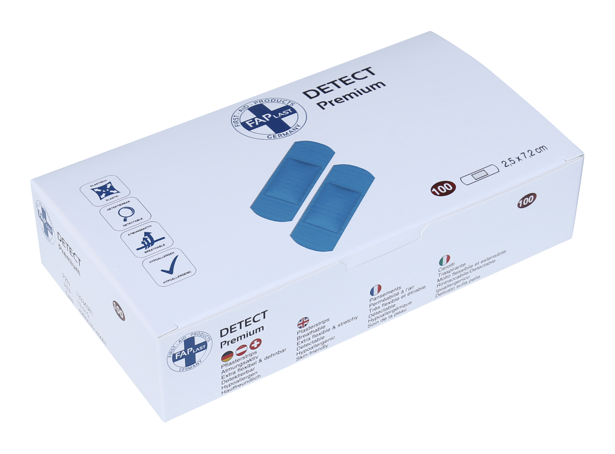 FAPlast Detectable Pflasterstrips Dim 2 5 X 7 2 Cm 100 Stk In
